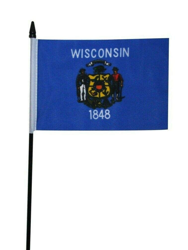 Wisconsin Hand Desk Flag | Buy Wisconsin Table Flags at Flag and ...