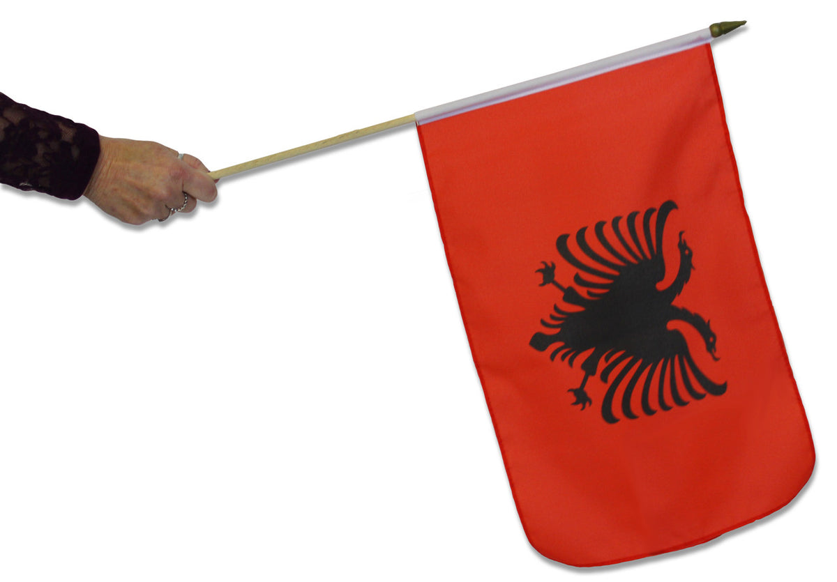 Albania Waving Flag | Buy Albanian Hand Flags at Flag and Bunting Store