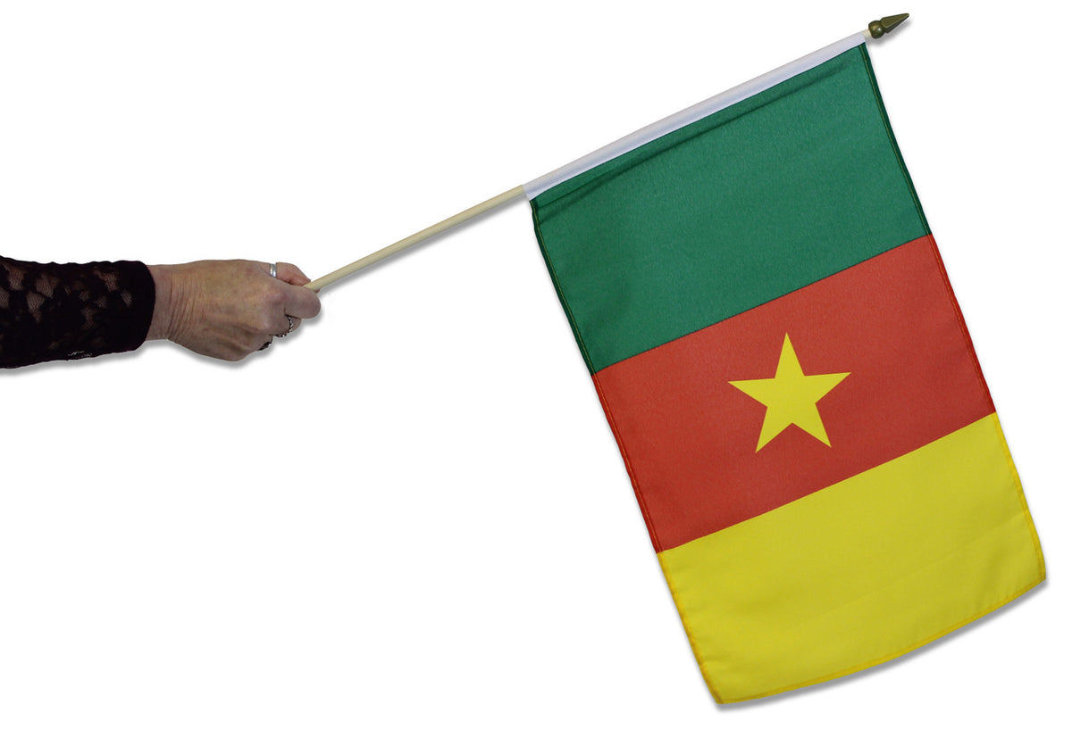 Cameroon Waving Flag | Buy Cameroon Hand Flags at Flag and Bunting Store