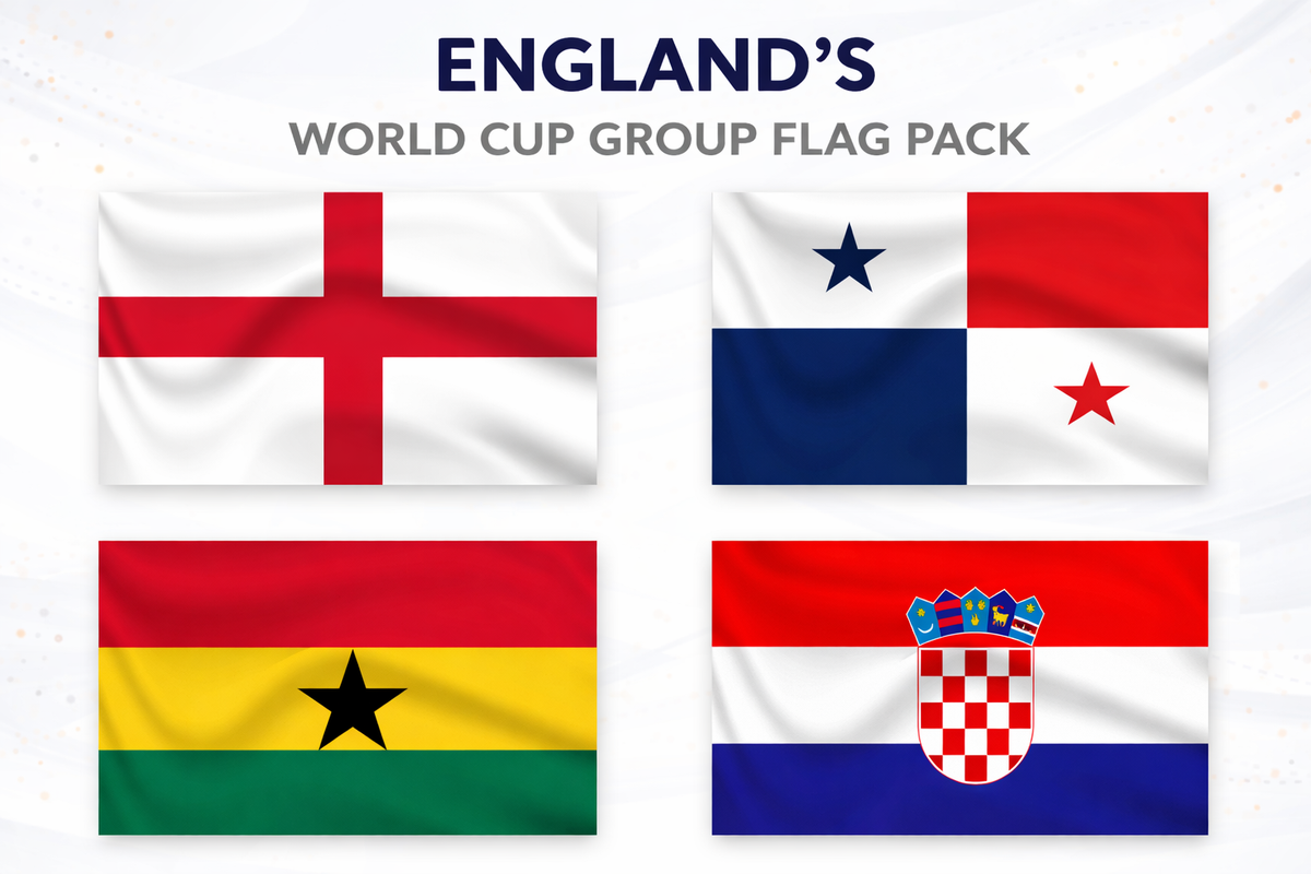 England World Cup Flag Pack 2026 - Football Flags | Group L Flags ...