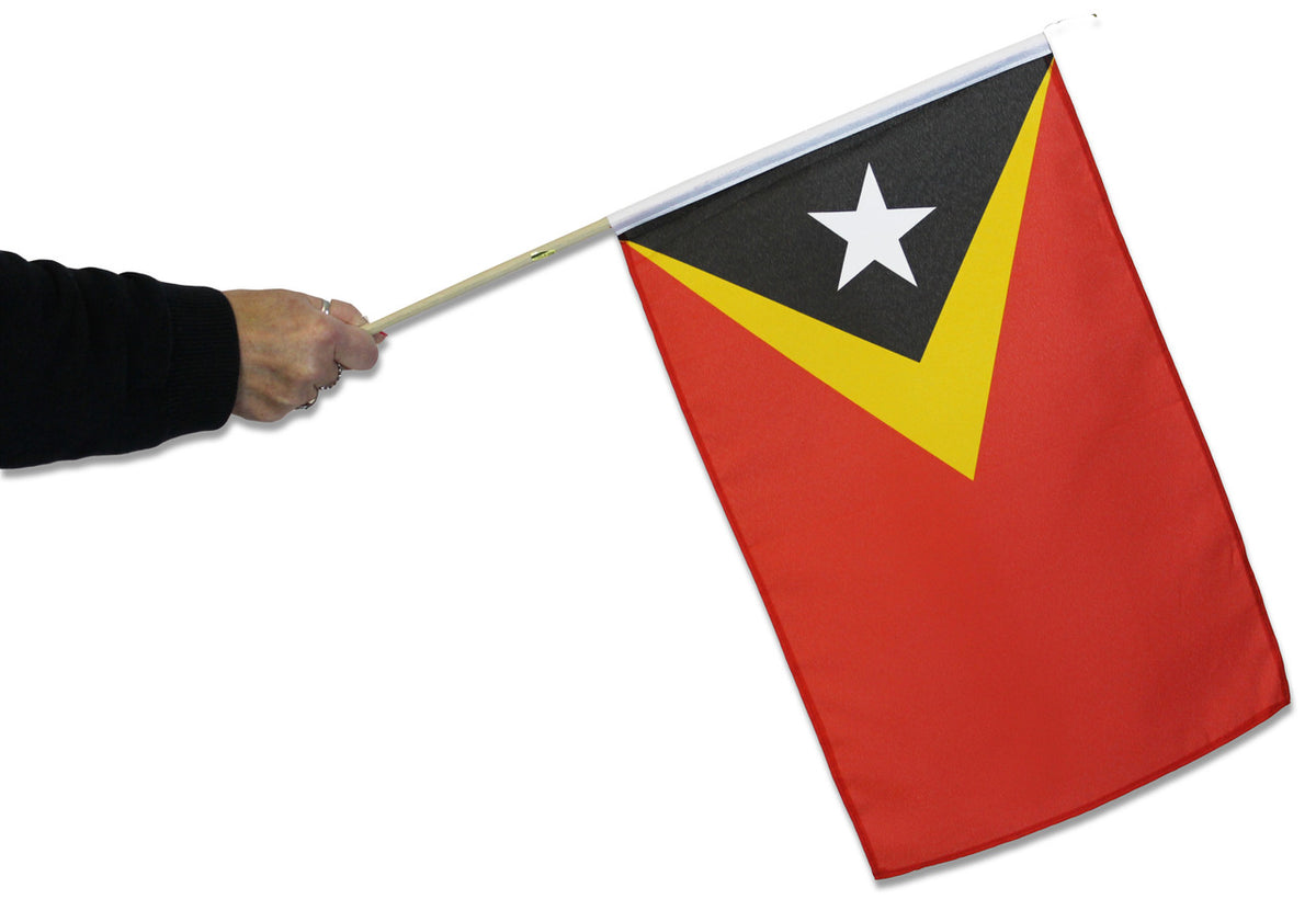 East Timor Waving Flag | Buy East Timor County Hand Flags at Flag and ...