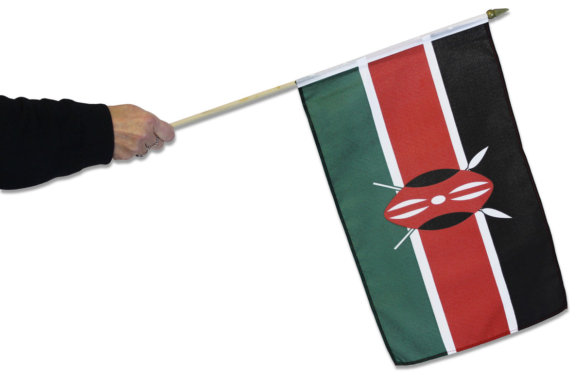 Kenya Waving Flag | Buy Kenyan Hand Flags at Flag and Bunting Store