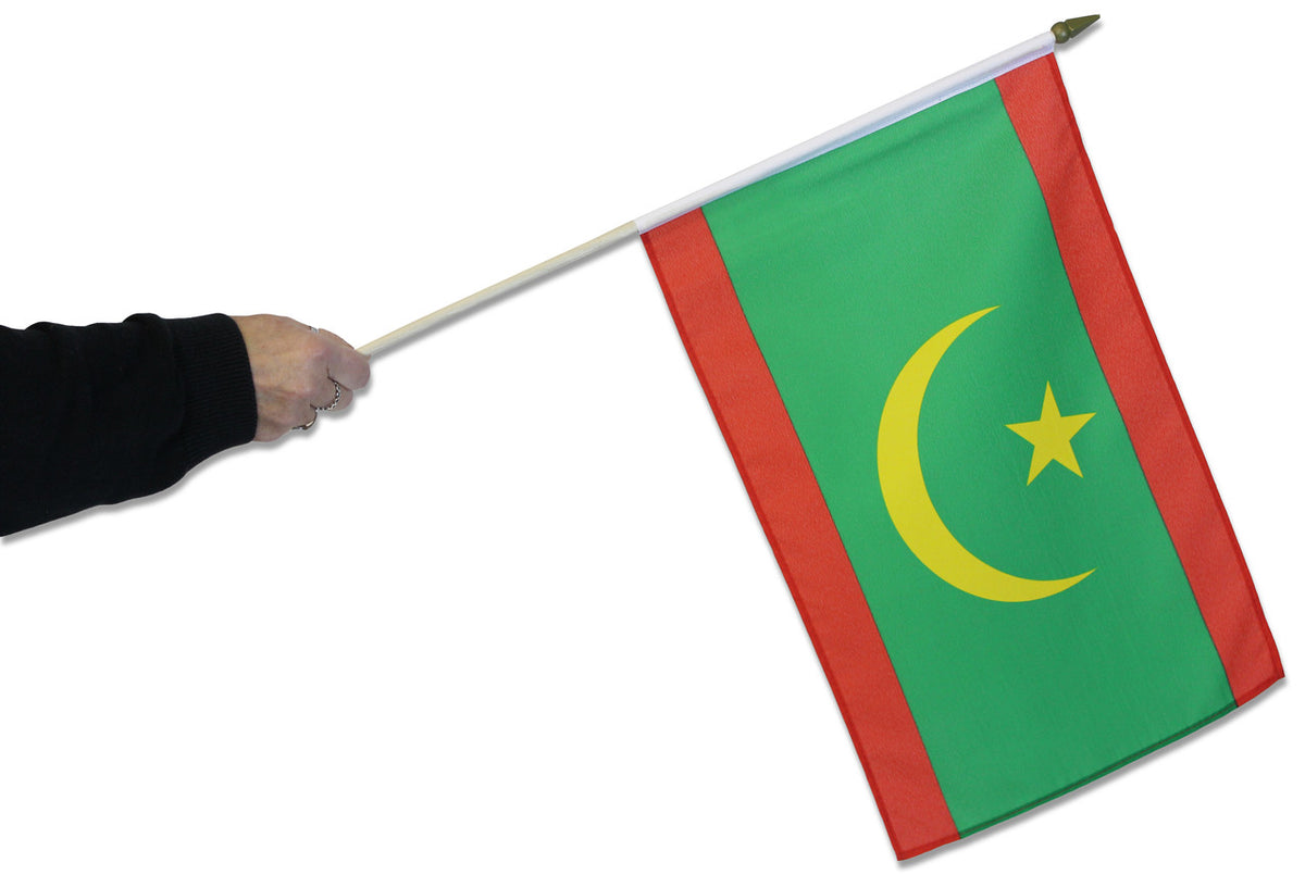 Mauritania Waving Flag | Buy Mauritania Hand Flags at Flag and Bunting ...