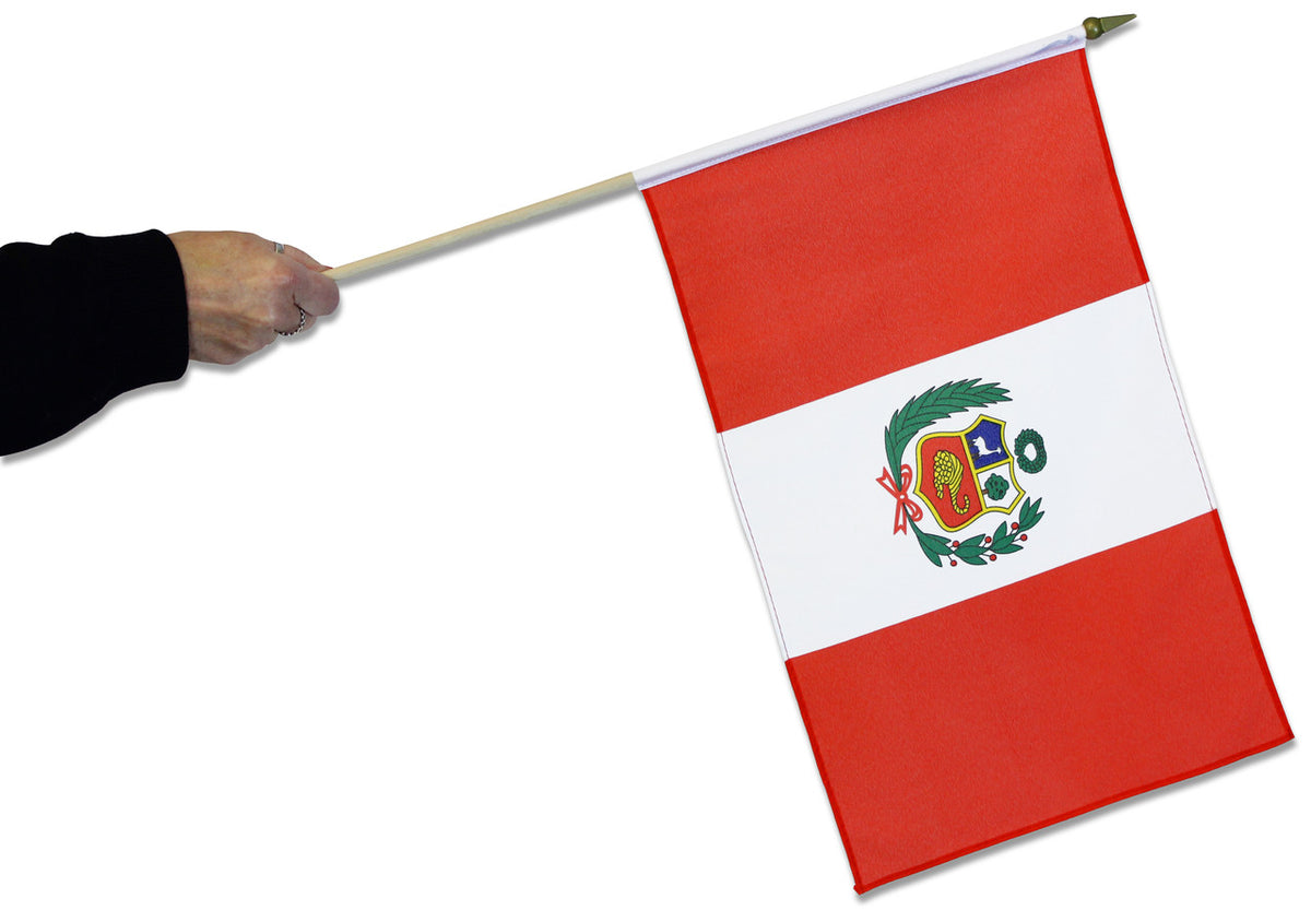Peru Waving Flag | Buy Peruvian Hand Flags at Flag and Bunting Store