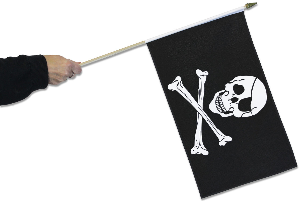Pirate Skull & Crossbones Waving Flag | Buy Pirate Hand Flags at Flag ...