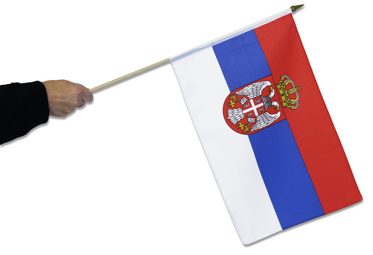 Serbia Waving Flag | Buy Serbia Hand Flags at Flag and Bunting Store