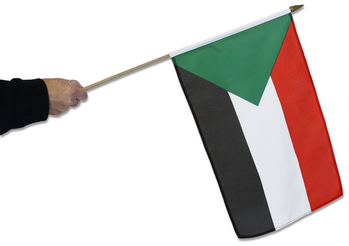 Sudan Waving Flag | Buy Sudan Hand Flags at Flag and Bunting Store