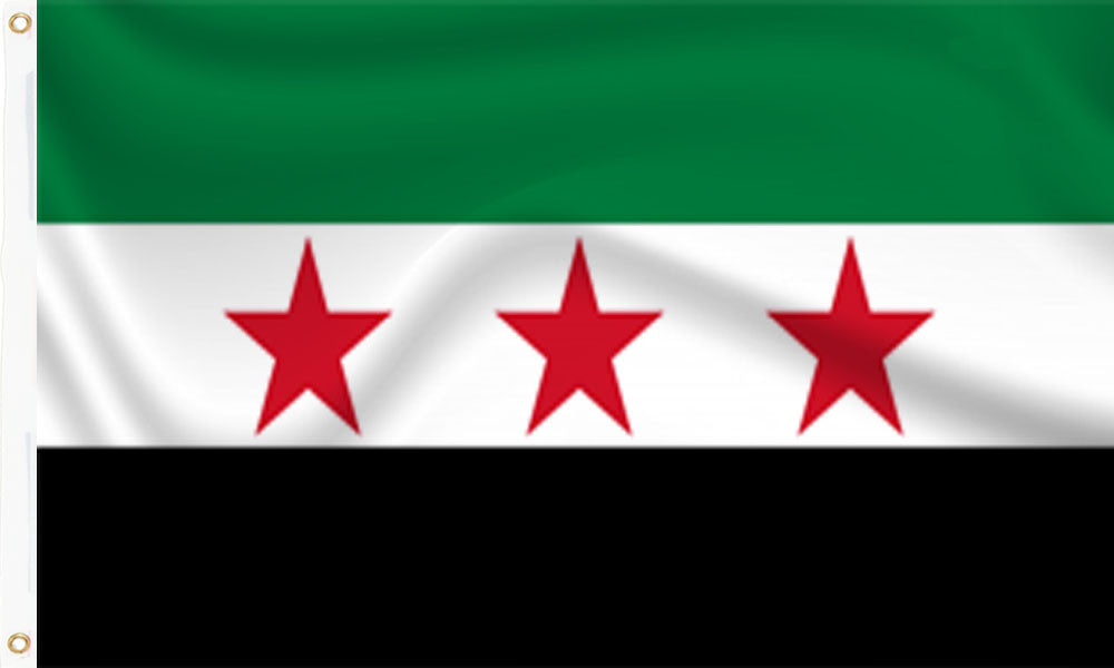 Syria 2025+ (3 stars) Flag - Premium Polyester National Flags | UK Fast ...