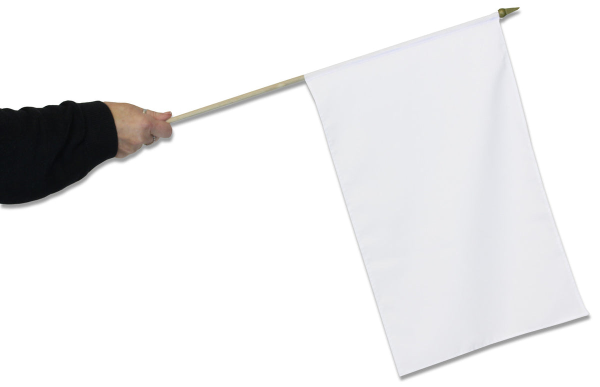 White Waving Flag | Buy White Hand Flags at Flag and Bunting Store