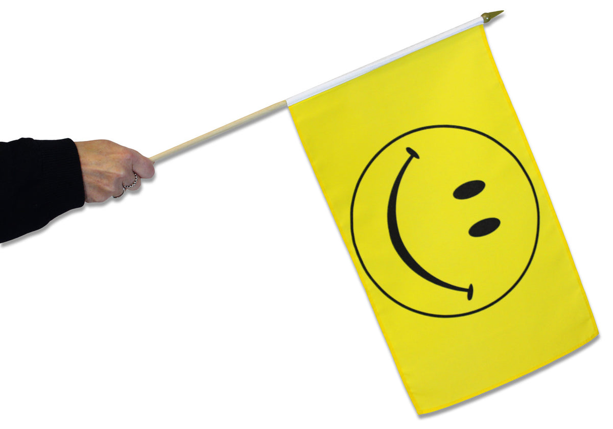 Smiley Face Waving Flag | Buy Smiley Hand Flags at Flag and Bunting Store