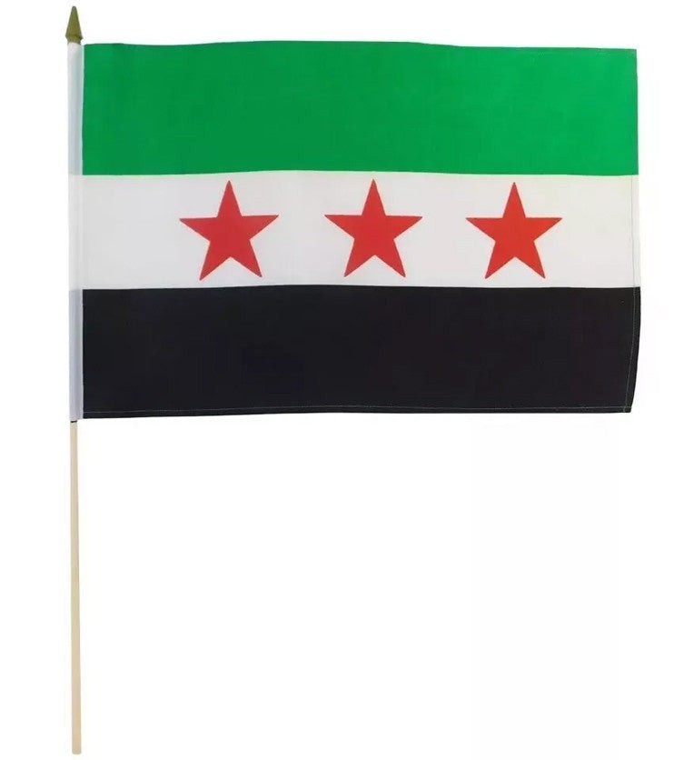 Syria 3 Star Waving Flag | Buy Syria 3 Star Hand Flags at Flag and ...
